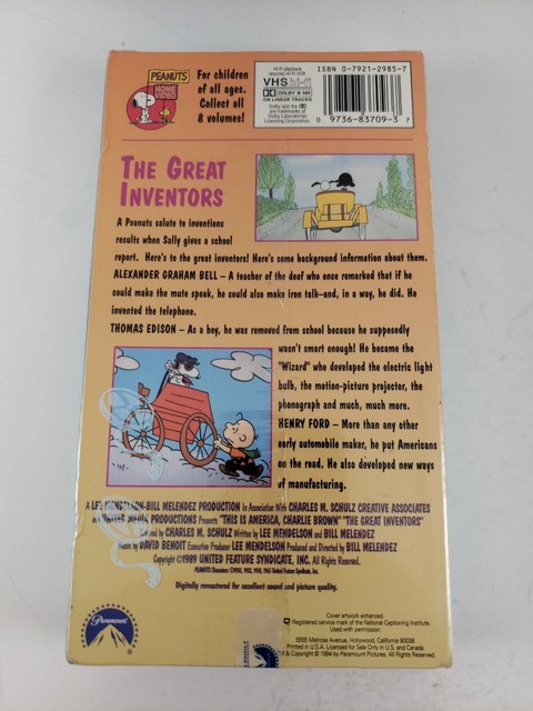 This Is America, Charlie Brown V. 1 - The Great Inventors (VHS, 1994 ...