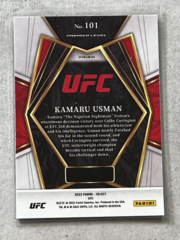 2022 Select UFC Kamaru Usman SP Premier Level Scope Refractor #101 | eBay