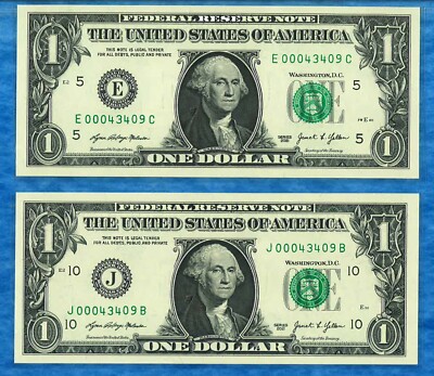 💵 LOW DUPLICATE SERIAL NUMBER MATCHING DOLLAR NOTES! –SAME SERIALS - | eBay