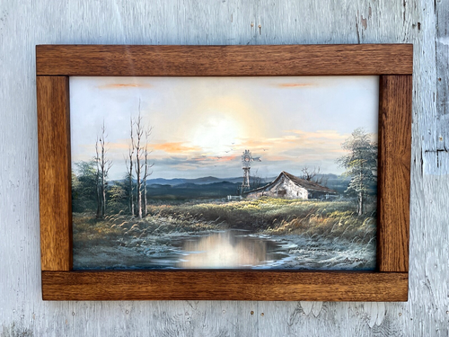 ORIGINAL 'ANTONIO,' Oil Painting, of 1900's Antique Barn, Windmill, Mtn ...