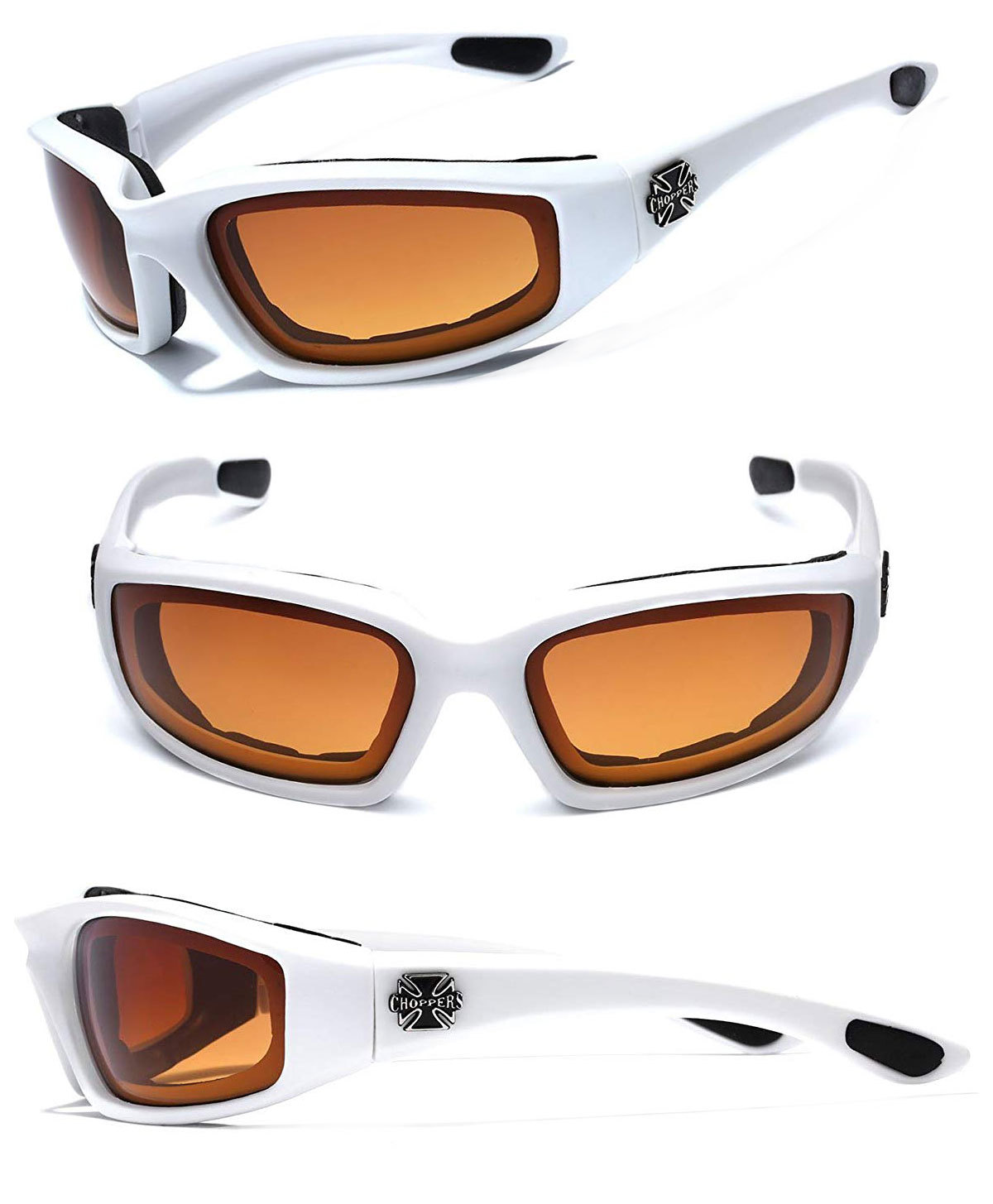 Choppers Padded Foam Wind Resistant Anti-Reflective Motorcycle Riding ...