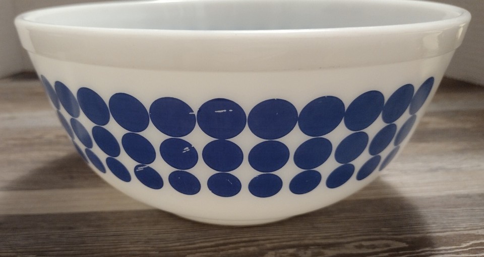 Vtg Pyrex Blue Polka Dot 2.5 Qt Nesting Mixing Bowl #403 MCM | eBay