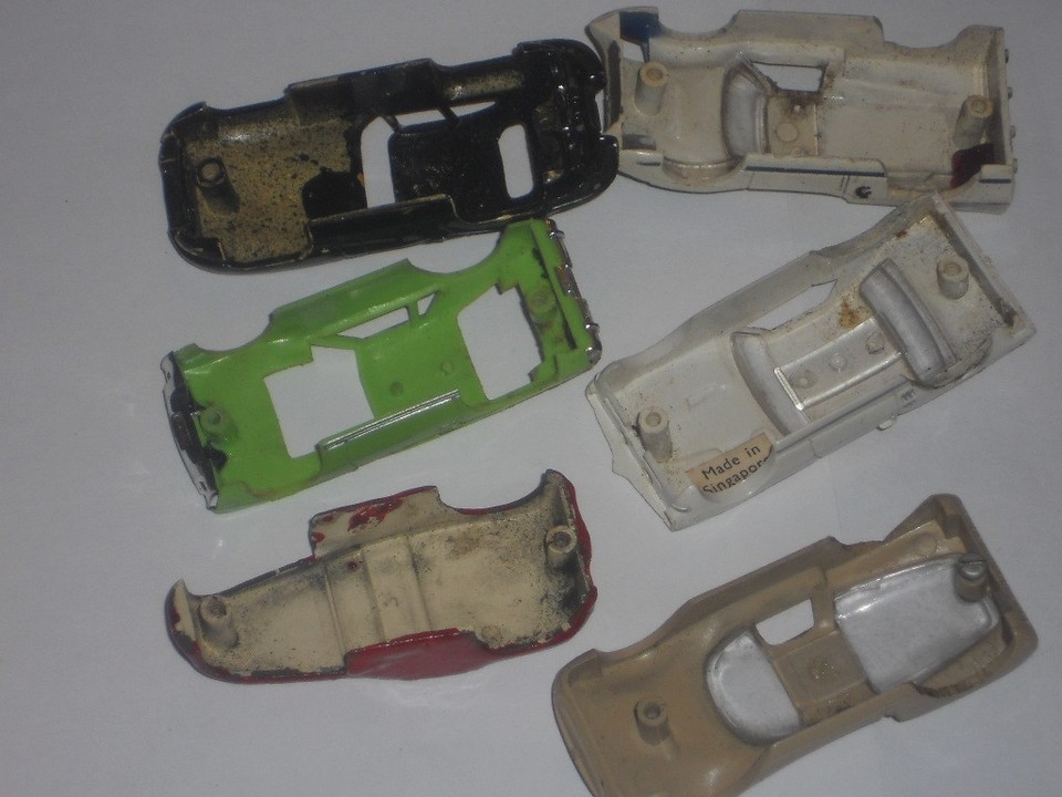 VINTAGE AURORA TJET BUILDER,JUNK GREAT PARTS RUNNER BODIES HO SLOT CAR ...