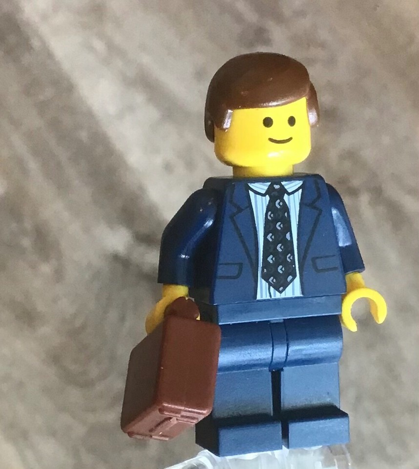 LEGO Minifig Businessman Manager Lawyer Attorney Agent Dark Blue Suit ...