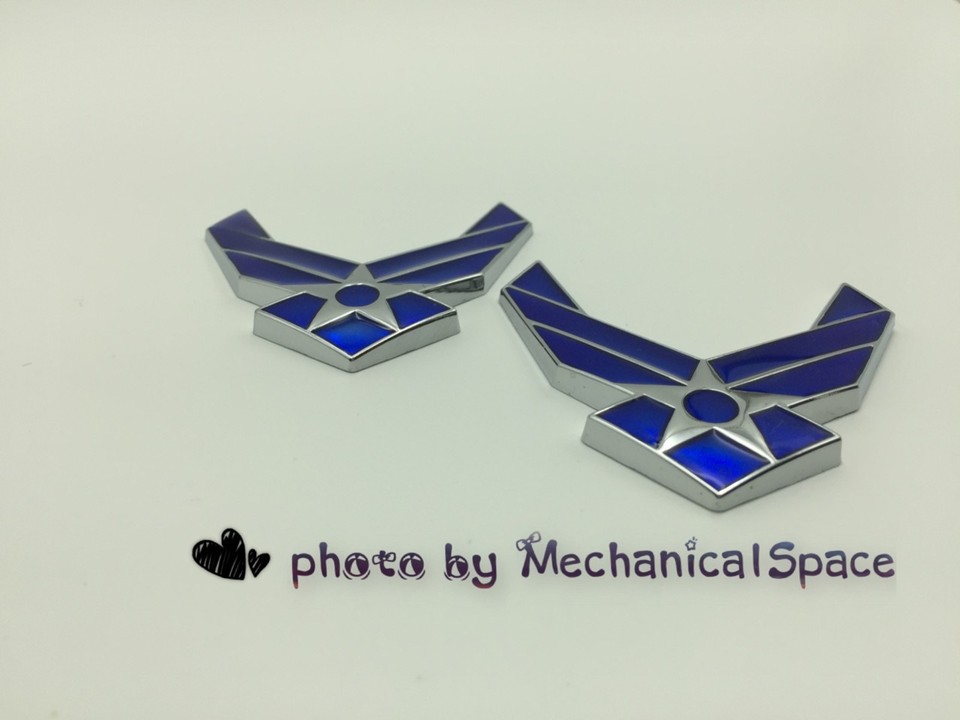 2X Auto Decor 3D Metal Blue AIR FORCE Logo Car Sticker Decal USAF Badge ...