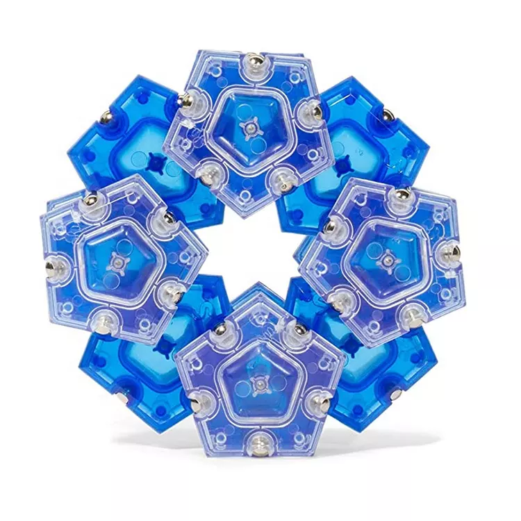 Geode Magnetic Fidget Sphere - Pentagons 12-Piece Set - Aqua Fun Desk ...