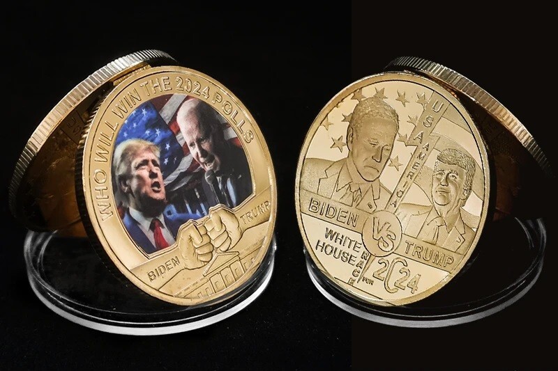 2024 USA Presidental Election Gold Coin Trump Biden | eBay