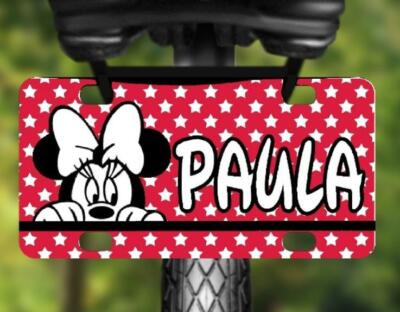 MINNIE MOUSE MINI LICENSE PLATE Name Personalized for Kids Bikes Wagon ...