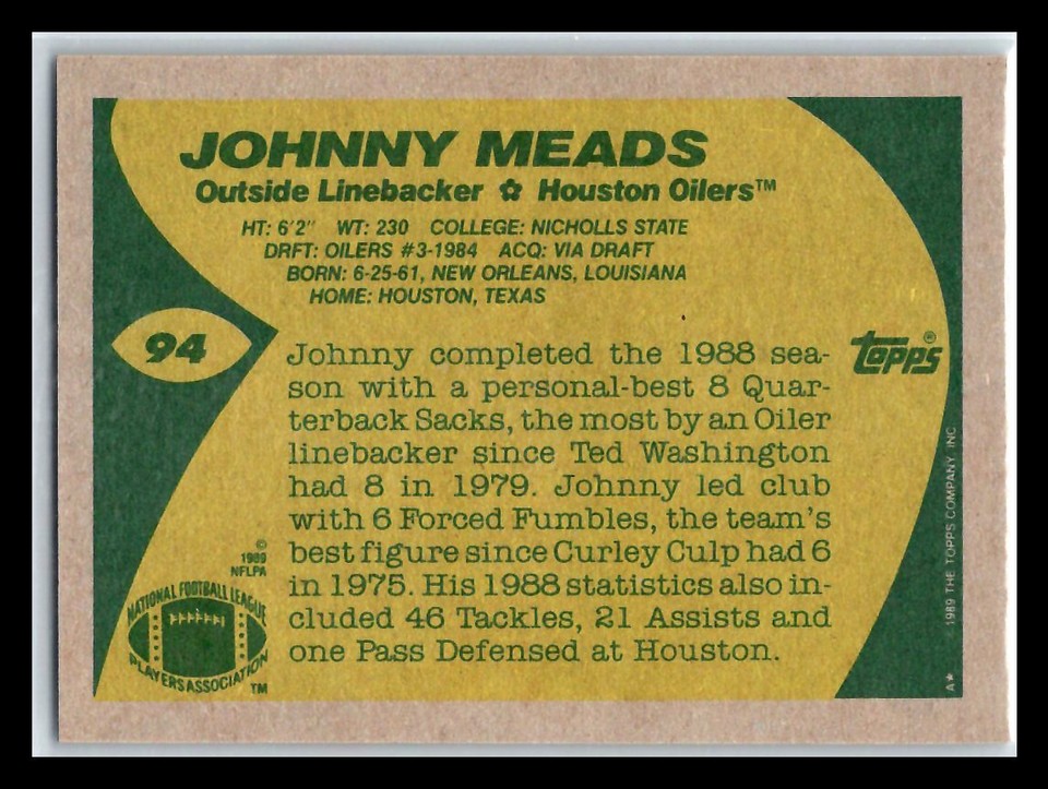 1989 Topps #94 Johnny Meads RC | eBay