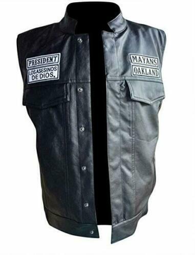 Mens JD Pardo Mayans MC Northern Cali Ezekiel Reyes Biker Black Leather ...