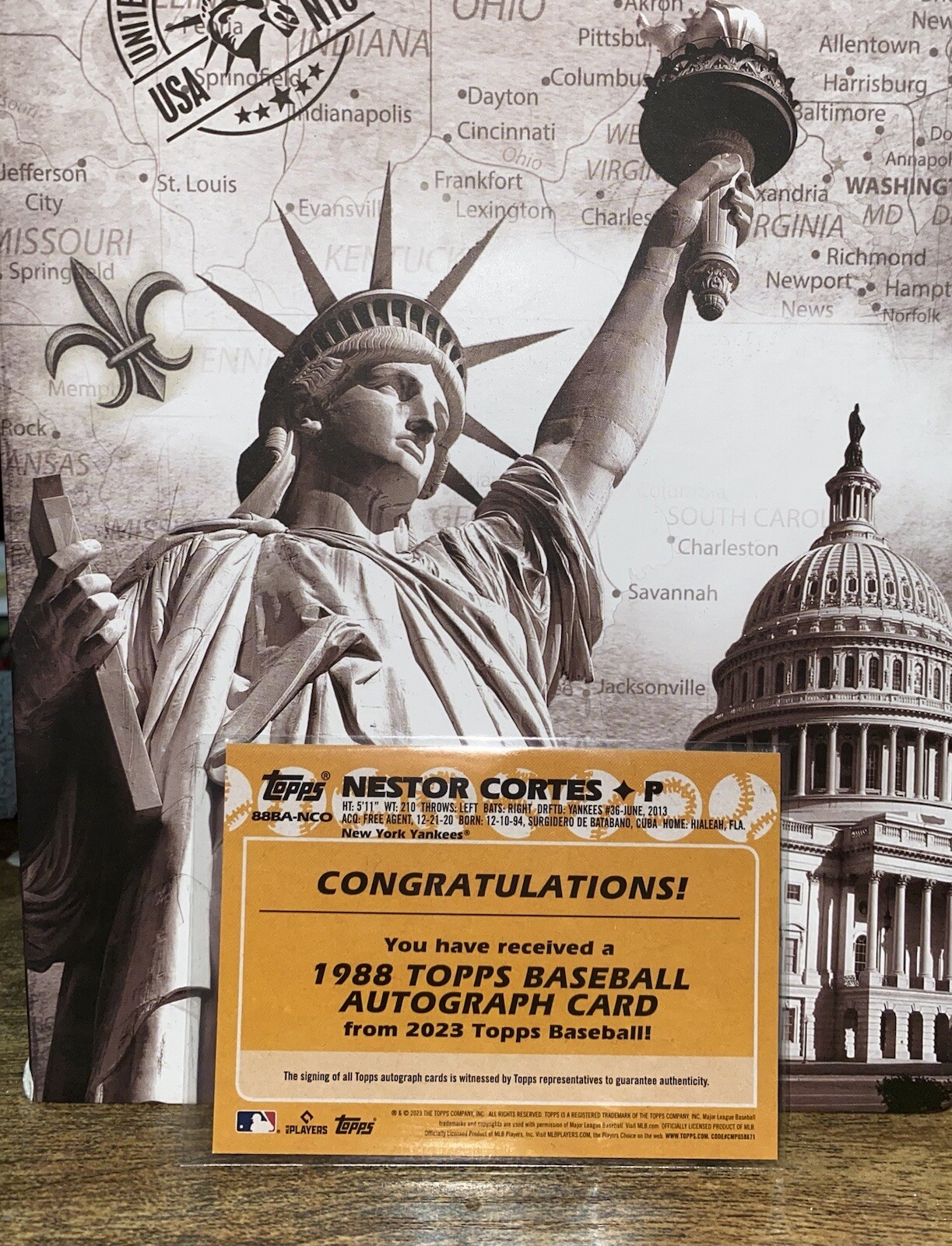 2023 Topps Series 1 Nestor Cortes Auto- 1988 Throwback Version | eBay