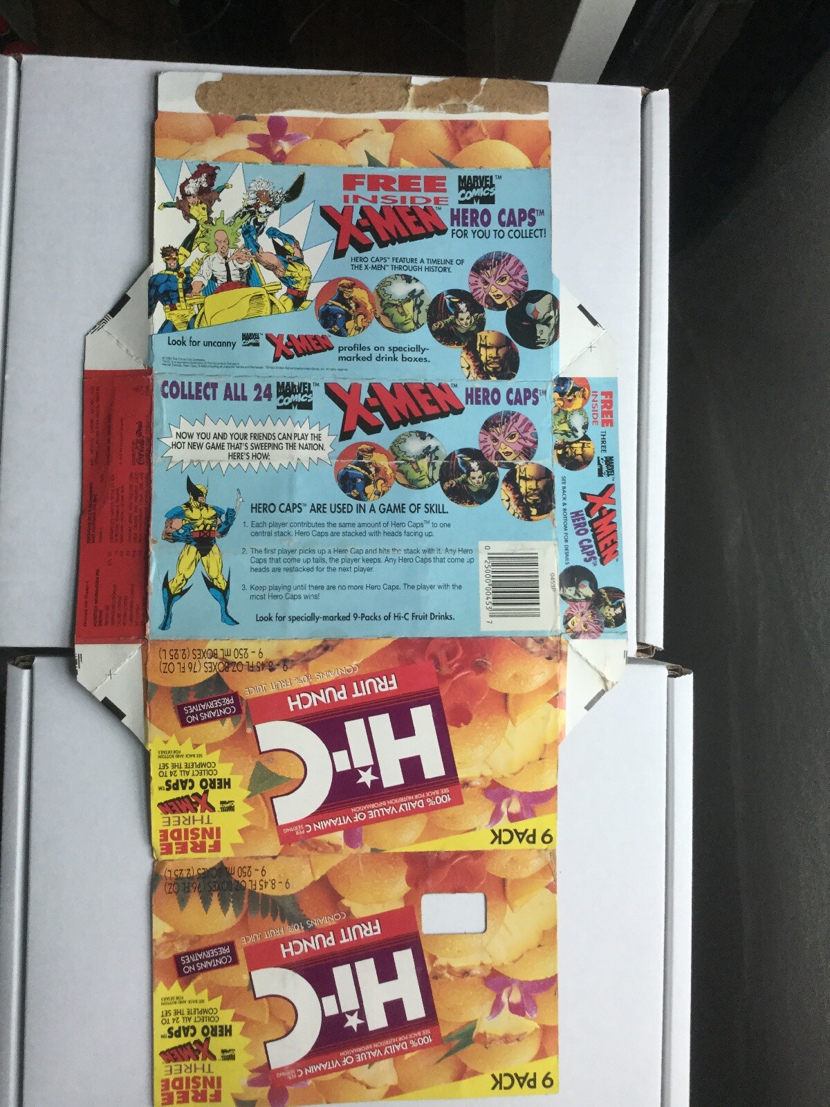 RARE 1994 HI-C Package Fruit Punch X-MEN POGS 9 Pack HI C Marvel Ecto ...