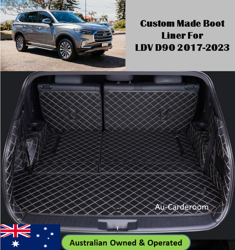 Fits LDV D90 2017-2023 Premium Custom Made Trunk Boot Mats Liner Cargo ...