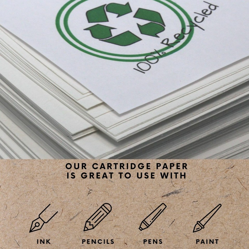 White Cartridge Paper Recycled 140gsm Art Paper 100% British A1 A2 A3 ...