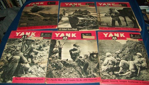 LOT OF 6 ORIGINAL WW2 1945 YANK STATESIDE EDITION MAGAZINES, GREAT ...