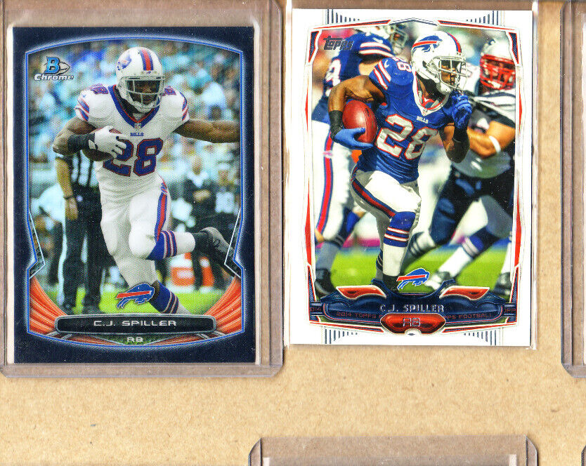 C.J. Spiller-2 Card Lot-2014 Bowman *Black Refractor* #'d/299+2014 ...