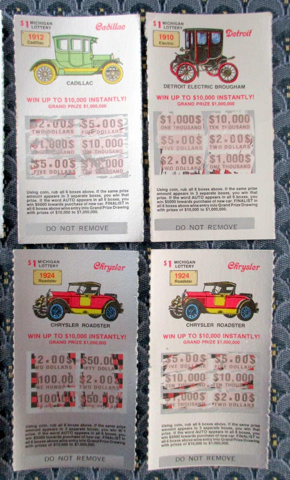 Lot of 8 Michigan Instant Scratch Off Tickets ~ Antique & Classic Car ...