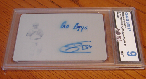 CHRIS BETTS Rookie AUTO****2015 LEAF Trinity--PLATE**1/1--MINT 9***RAYS ...