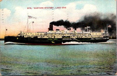 Postcard Steamer Eastern States Lake Erie 1909 Divided Back | eBay