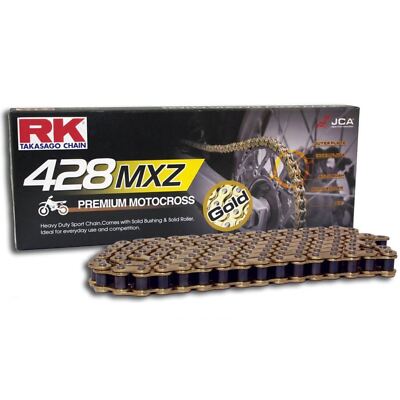 RK Motorcycle Chain Heavy Duty MXZ Premium Motocross Pro-MX Gold 428 ...