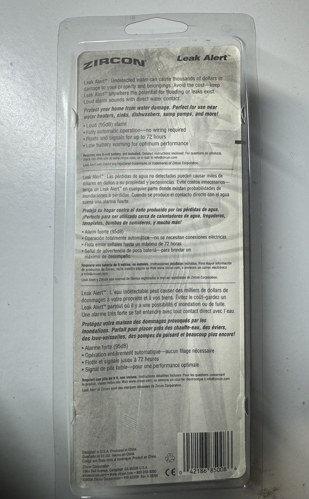 Zircon Leak Alert Electronic Water Detector 64003 Zircon 64003 ...