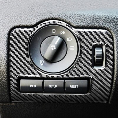 Real Carbon Fiber Car Headlight Switch Cover Trim Fit For 2009-2013 ...