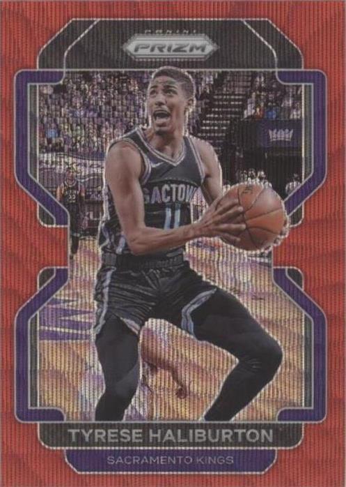 2021-22 Panini Prizm - Tyrese Haliburton #196 Ruby Wave Prizm for sale ...