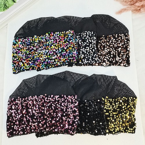 Lace Headscarf Sequins Hair Cover Cap Fashion Head Wraps Women | eBay
