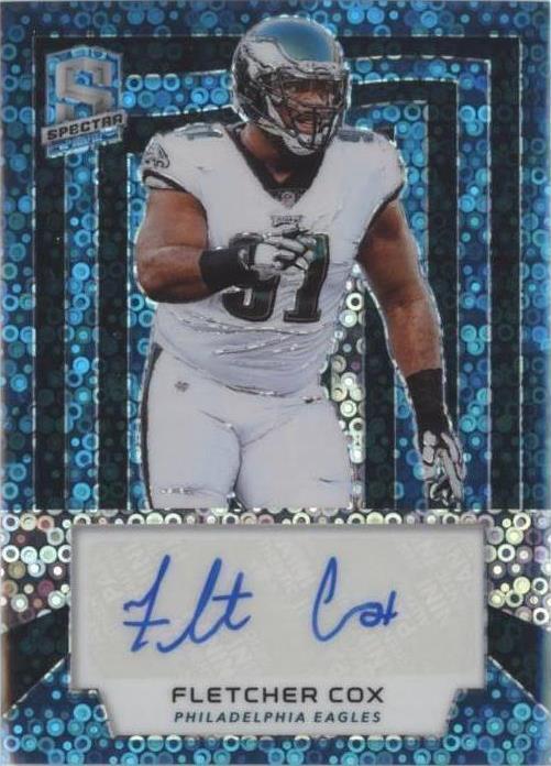 2019 Panini Spectra - Signatures Fletcher Cox #S-FC Neon Blue Prizm /50 ...