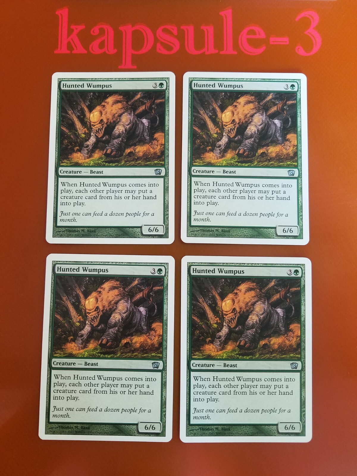 4x Hunted Wumpus | 8th Edition | MTG Magic Cards | eBay