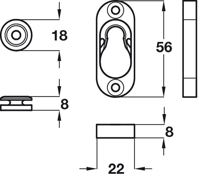 Button-Fix Type 1 Flush, Complete Set (Hafele 262.94.015) Pack of 10 ...