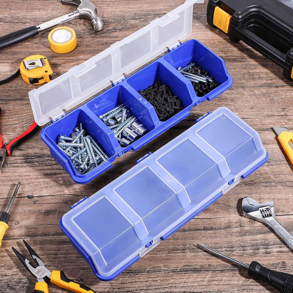 6Pcs Screw Organizer Box with Lids,Small Parts Storage Bins Locks 4 ...
