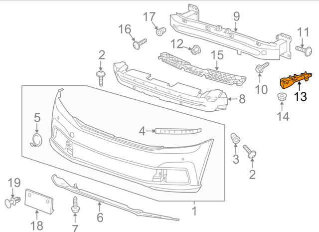 OEM Volkswagen PASSAT 3g Front Bumper Left Side Bracket 561807049 ...