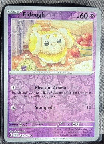 Pokemon TCG Card Fidough 066/142 S&V Stellar Crown Common Reverse Holo ...