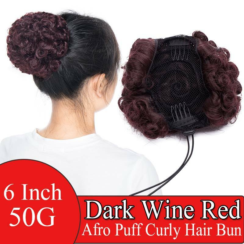 Afro Puff Drawstring Hair Bun Natral As Human Hair Extensions Updo ...