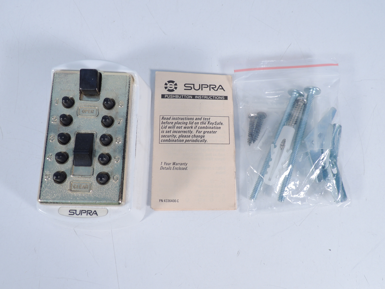 Supra Spare Key Safe Storage Wall Mount White Gold 10 Digit Keypad ...