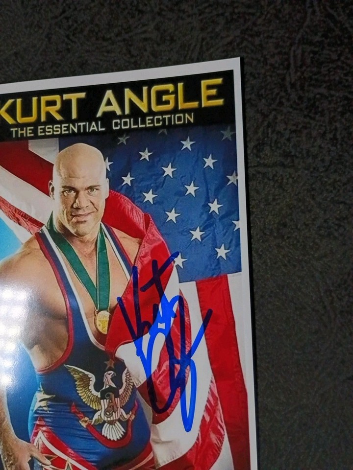 KURT ANGLE Hand Signed Autograph 4X6 Photo - OLYMPIC GOLD MEDAL & WWE ...
