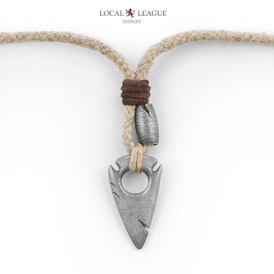 Mens Pendant Necklace Arrowhead Cross Tusk Surfboard Leather Gift for ...