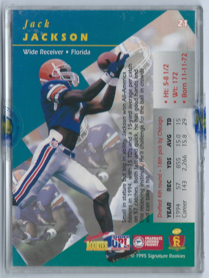1995 Signature Rookies Signature Prime Autographs #21 Jack Jackson ...