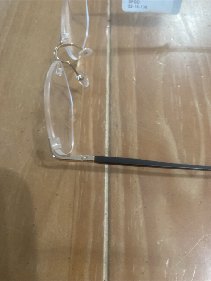 Naturally Rimless NR 371 Gold Rimless Eyeglass Frames 180° 52 16 138 (B ...