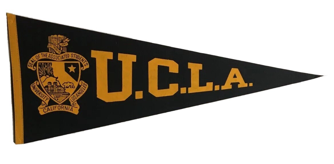Vintage 1960s-70s UCLA BRUINS PENNANT University of California at Los ...