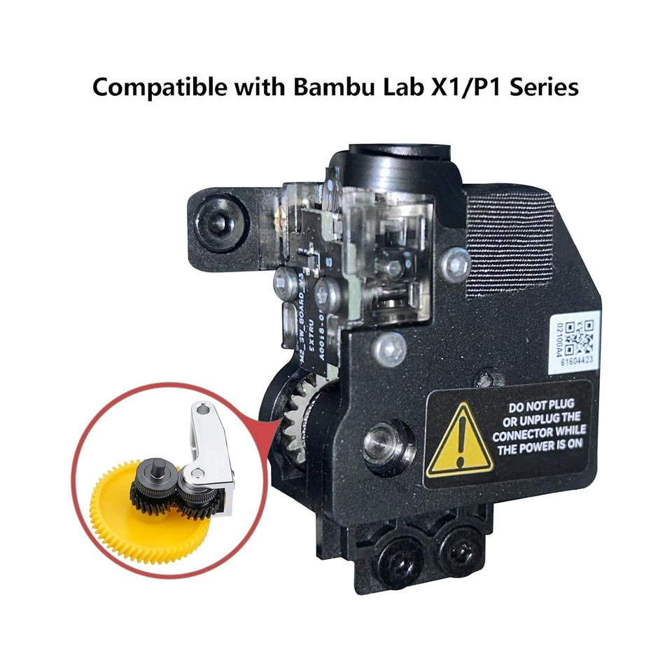 Upgrade Hardened Steel Extruder Gear Assembly for Bambu Lab P1P P1S X1C ...