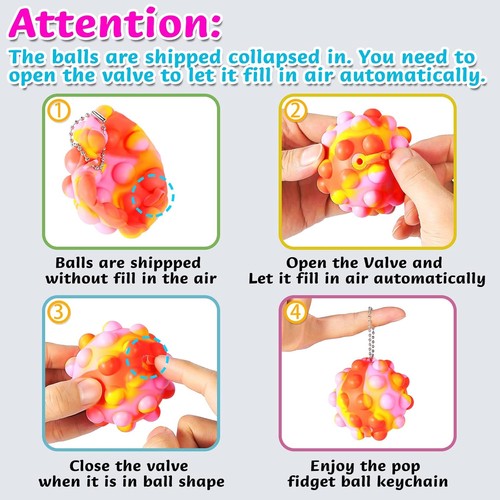 Pop Fidget Toys Its Ball Toy 4 PCS 3D Stress Balls It Pop Fidgets Pack Party Fav | eBay