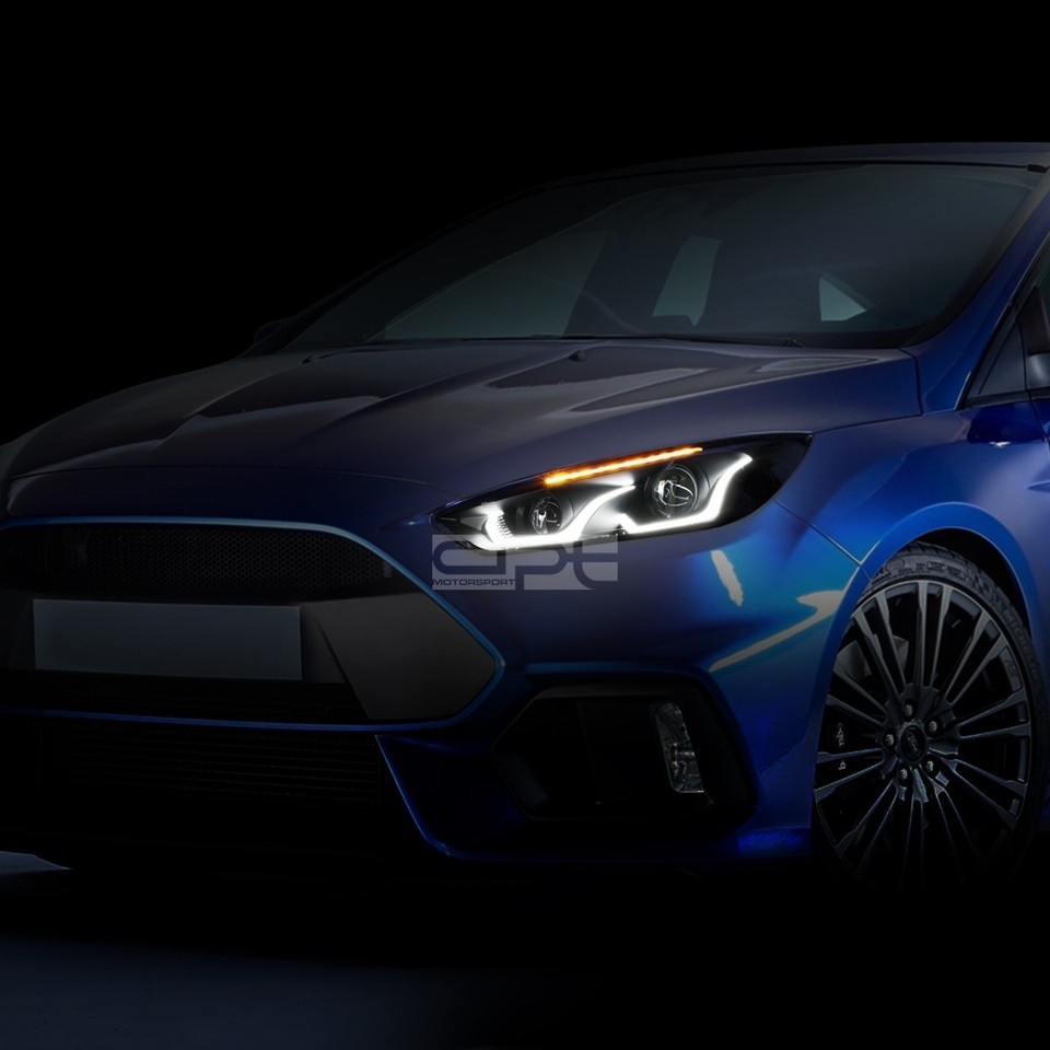 [LED Dual Halo] Fit 2015-2018 Ford Focus Black Clear Projector ...
