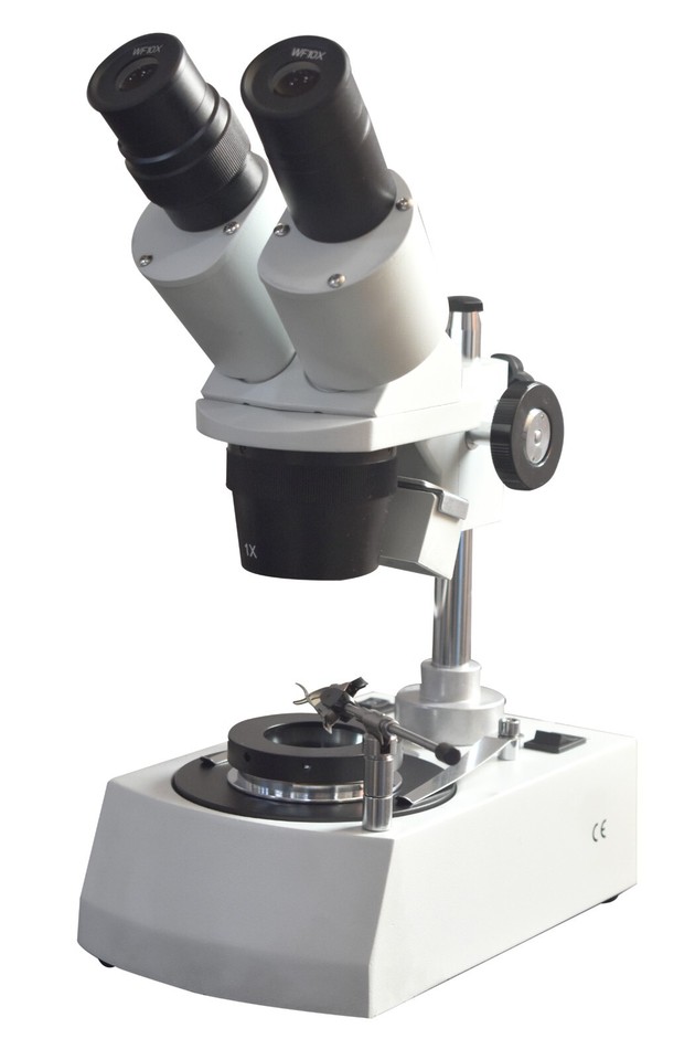 Gemstone & Diamond Inspection Microscope w Darkfield, Gem Clamp, LED 20 ...