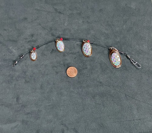 Custom 10" Flasher Pop Gear Trolling Rig Bass Trout Walleye Fishing ...