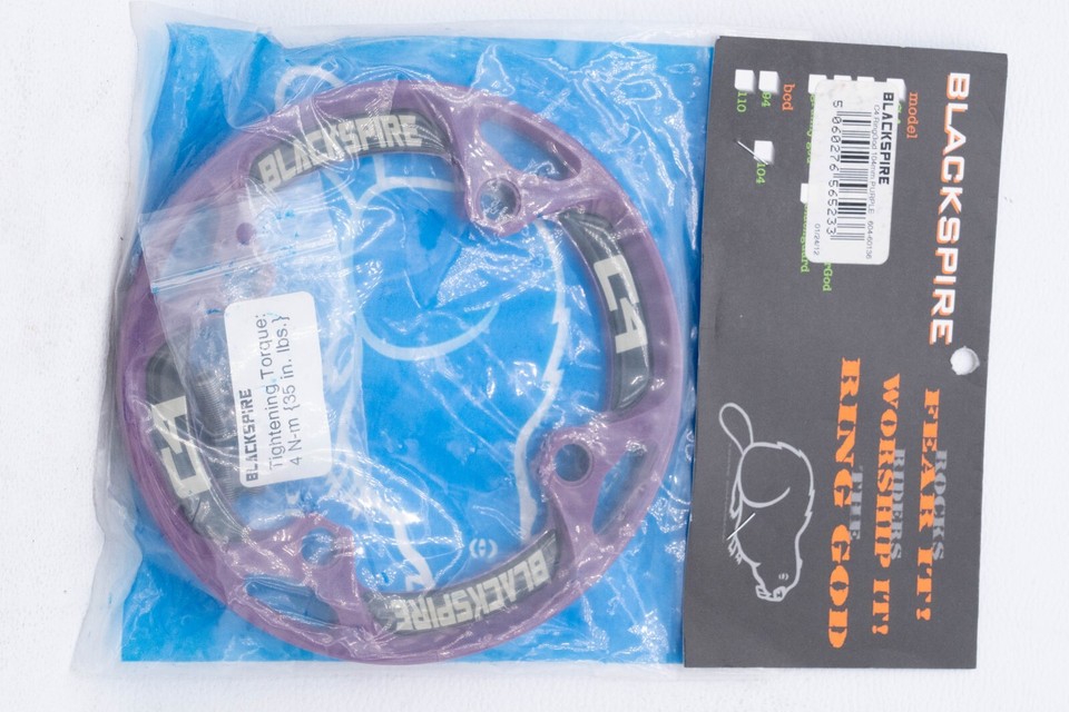 NOS BLACKSPIRE C4 RING GOD BASHGUARD CHAINGUARD 104 MOUNTAIN BIKE 4 ...