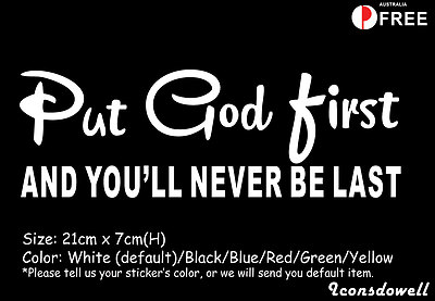 Put God First Stickers Christian Religious Car Truck Boat Decals Best ...
