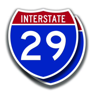 INTERSTATE 29 DECAL 2 Stickers Highway Sign Road Route Bogo Car Truck ...