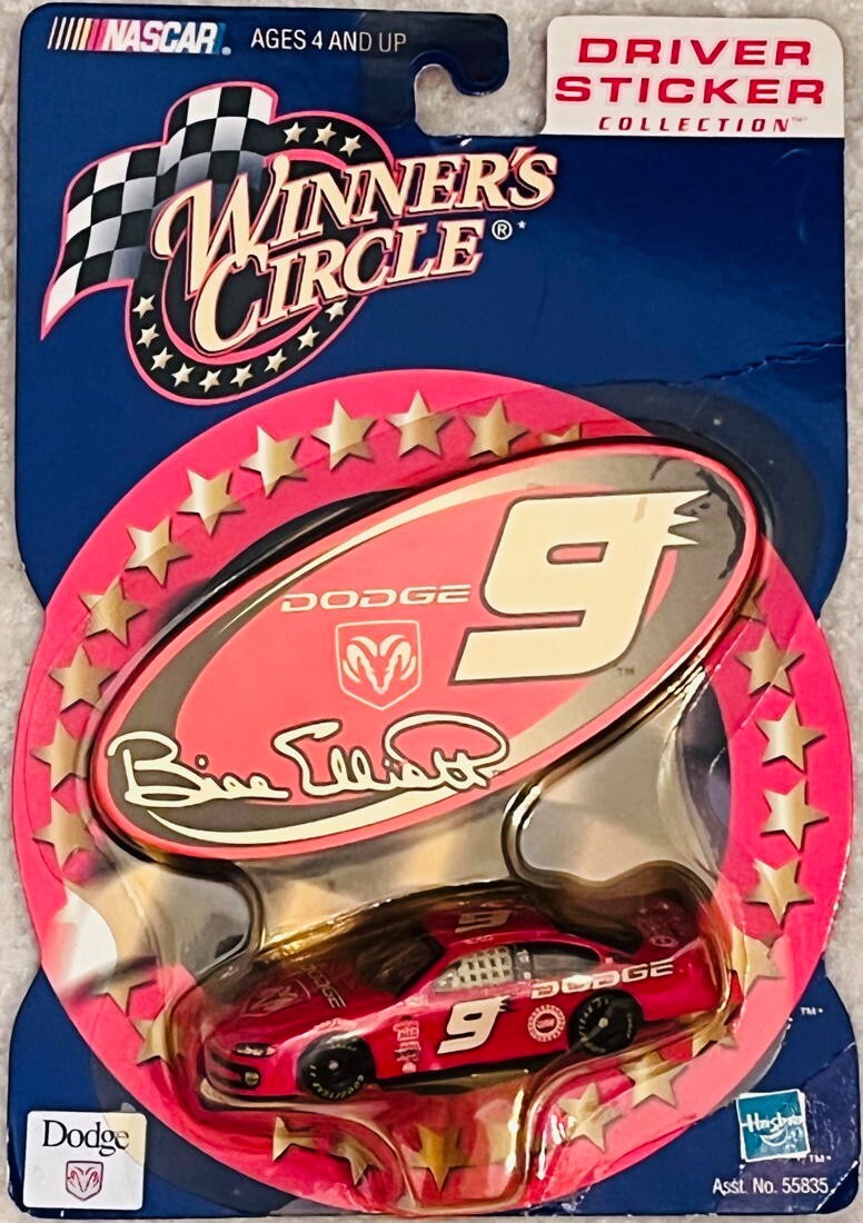 Winner's Circle 2000 NASCAR Dodge Bill Elliott #9 Sticker Diecast Car 1 ...